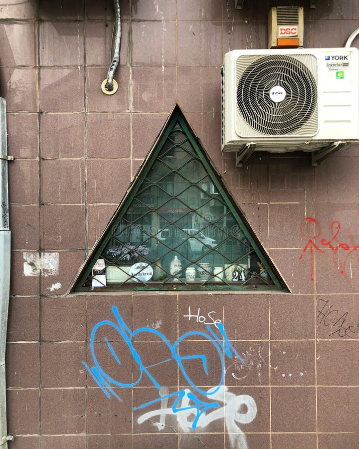 Triangular Window of an Art Deco Building, I.G Stock Image - Image of ...