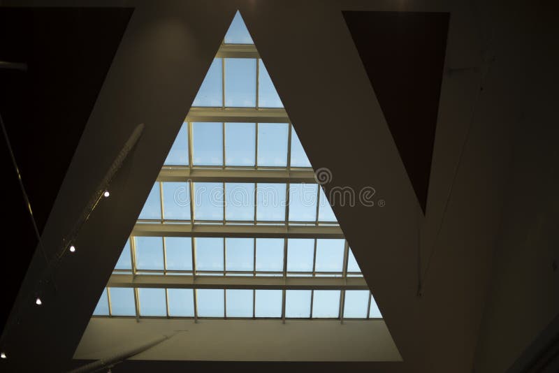 Triangular Window in Building. Architecture Details Stock Image - Image ...