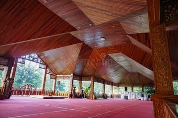 Triangular Wooden Ceiling in the Shape of a Trapezoid. the Interior is ...