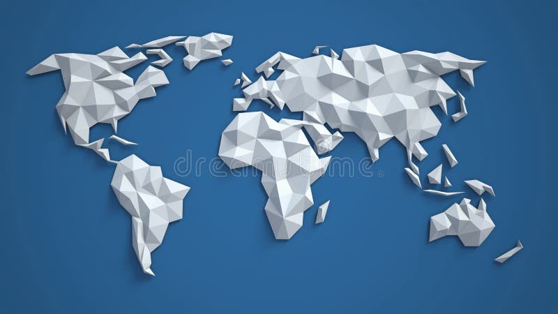 Triangular World Map Vector File Stock Vector - Illustration of ...