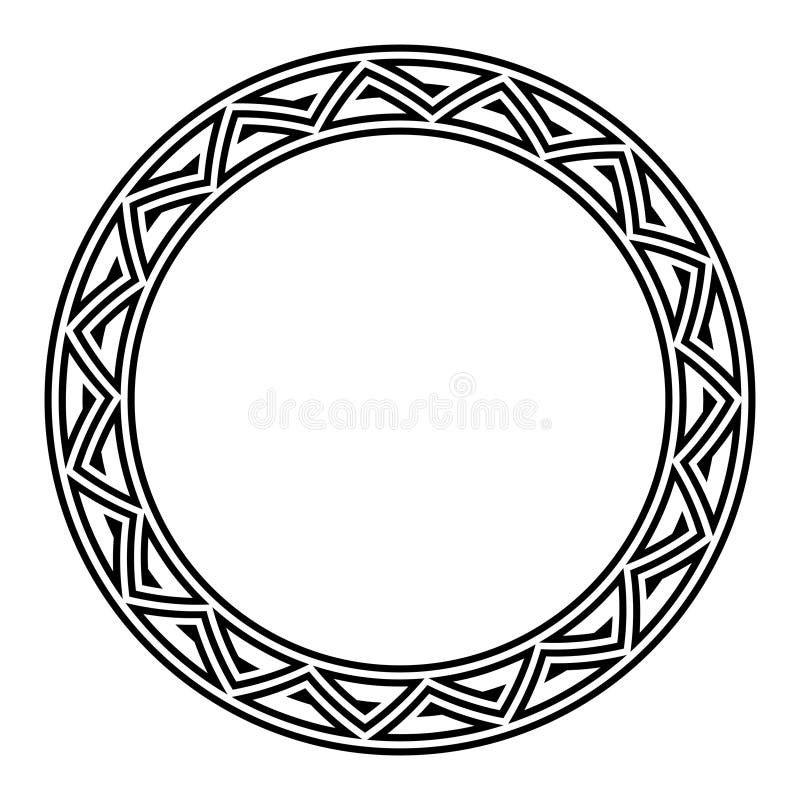 Triangular Meander Pattern, Circle Frame with Pyramid-like Spirals ...