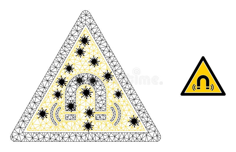 Triangulated Mesh Magnet Field Danger Pictograms with Covid Nodes Stock ... Triangulated Mesh Magnet Field Danger Pictograms with Covid Nodes Stock ...
