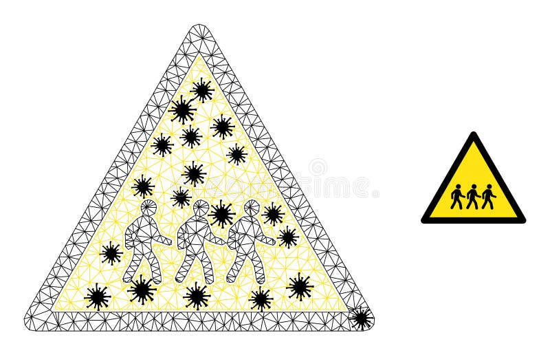 Triangulated Mesh Pedestrian Men Danger Pictograms with Infectious ... Triangulated Mesh Pedestrian Men Danger Pictograms with Infectious ...