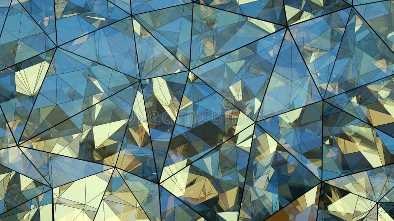 Triangulated Multilayered Glass Shape Abstract 3D Rendering Stock ...