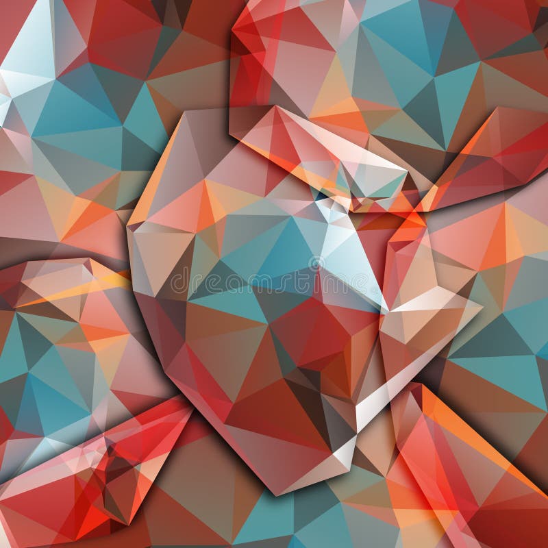 Triangulated Pattern with Colorful Diamond-like Shape Stock ...