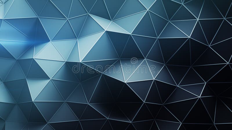 Triangulated Polygonal Surface 3D Render Stock Illustration ...