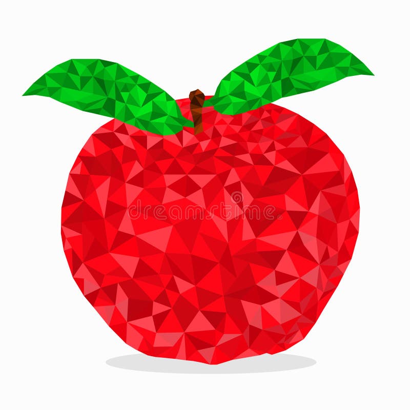 Triangulation Art Red Apple of Small Triangles Stock Vector ...