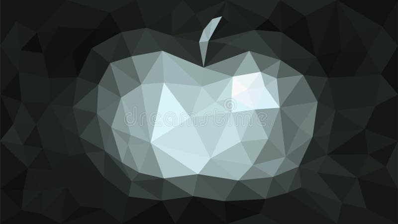 Triangulation Art Red Apple of Small Triangles Stock Vector ...