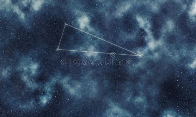 Triangulum Star Constellation, Night Sky Triangle Stock Photo - Image ...