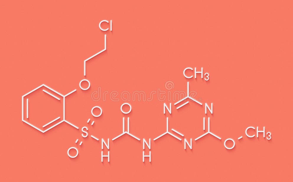 Triasulfuron Herbicide Molecule. Skeletal Formula. Stock Photo - Image ...