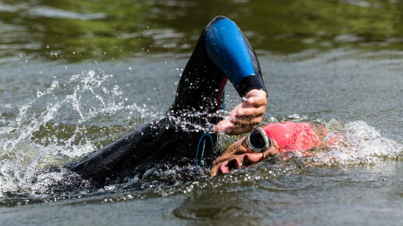 Triathlete in swimming stock image. Image of athlete - 26180223