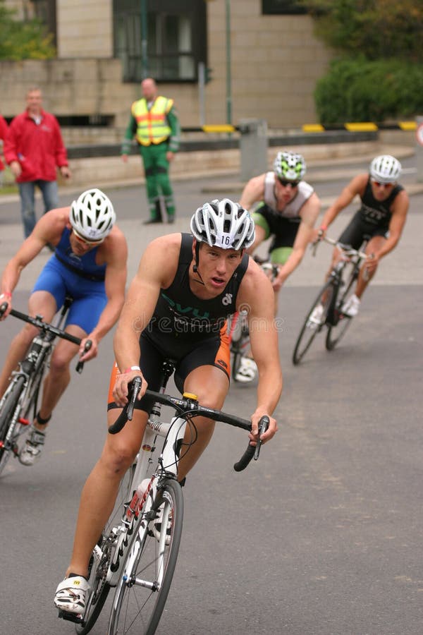 Triathlon Cycling Competition Editorial Stock Image - Image of strain ...