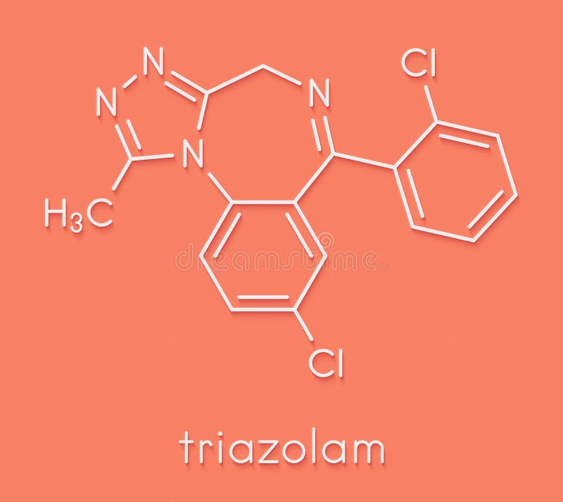 Triazolam Insomnia Drug Sleeping Pill, Benzodiazepine Class Molecule ...