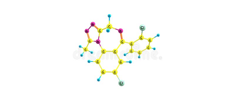 Triazolam Molecular Structure Isolated on White Stock Illustration ...