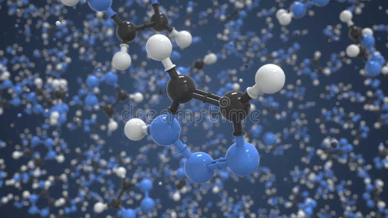 Triazole Molecule Made with Balls, Scientific Molecular Model. Looping ...