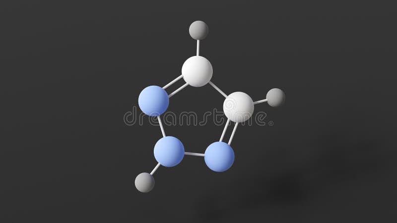 Triazole Molecule, Molecular Structure, 1,2,3-Triazole, Ball and Stick ...