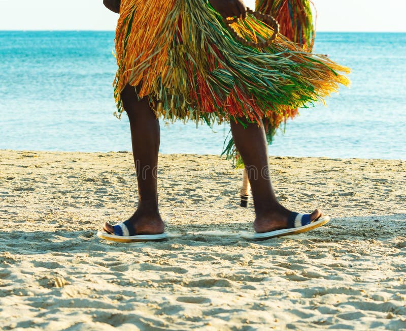 Tribal African Dancing on Beach Stock Image - Image of lone, beach ...