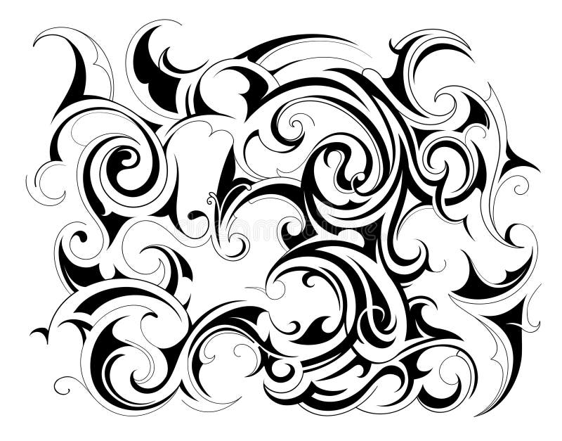 Tribal wave pattern stock vector. Illustration of artistic - 13439010