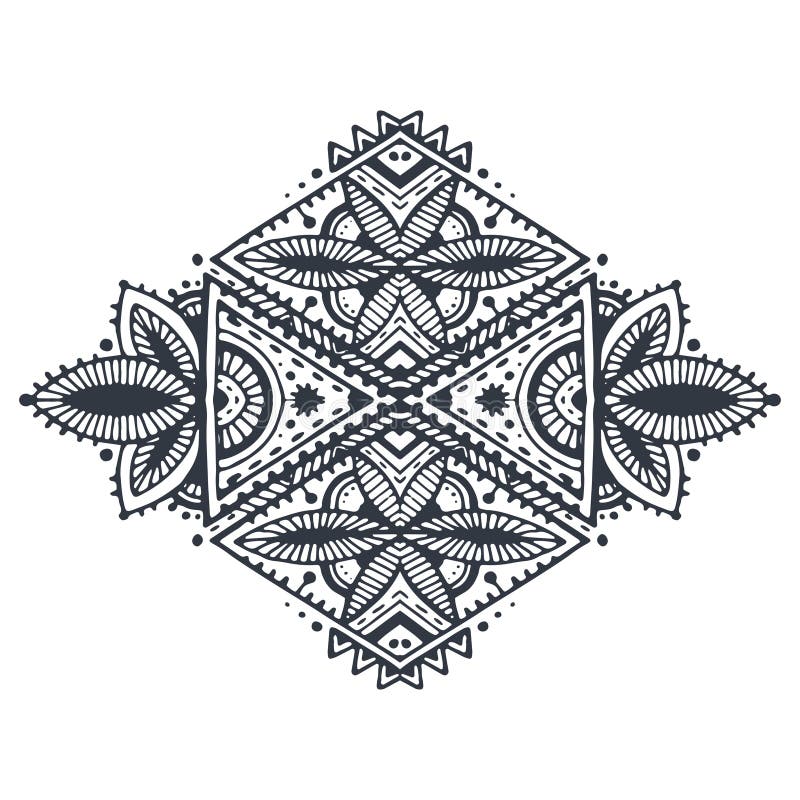 Tribal Art Boho Hand Drawn Geometric Pattern. Stock Vector ...