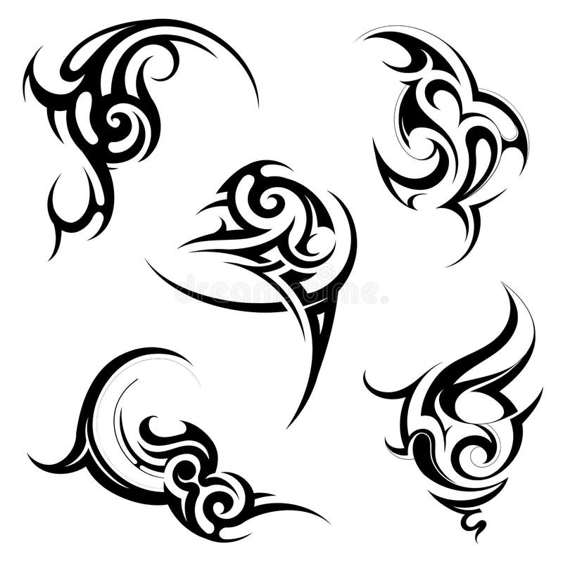 Round tribal tattoos set stock vector. Illustration of ancient - 28766725