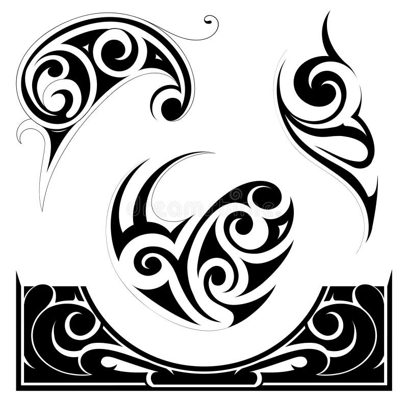 Tribal wave pattern stock vector. Illustration of white - 13439010