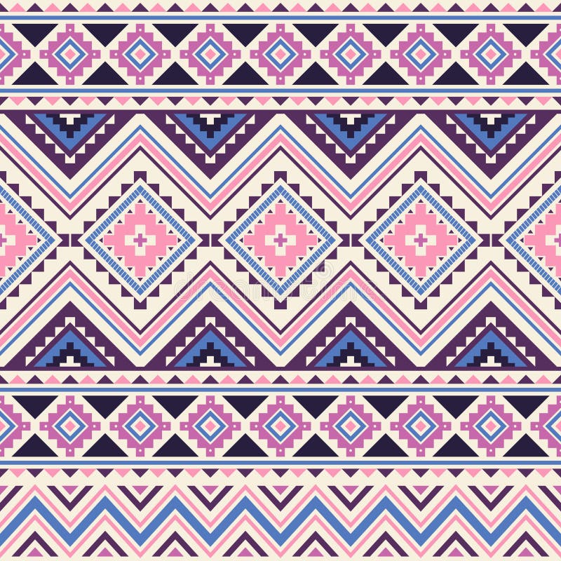 Tribal Aztec Geometric Seamless Pattern Stock Vector - Illustration of ...