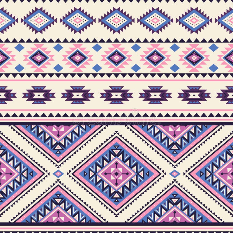 Tribal Aztec Geometric Seamless Pattern Stock Vector - Illustration of ...