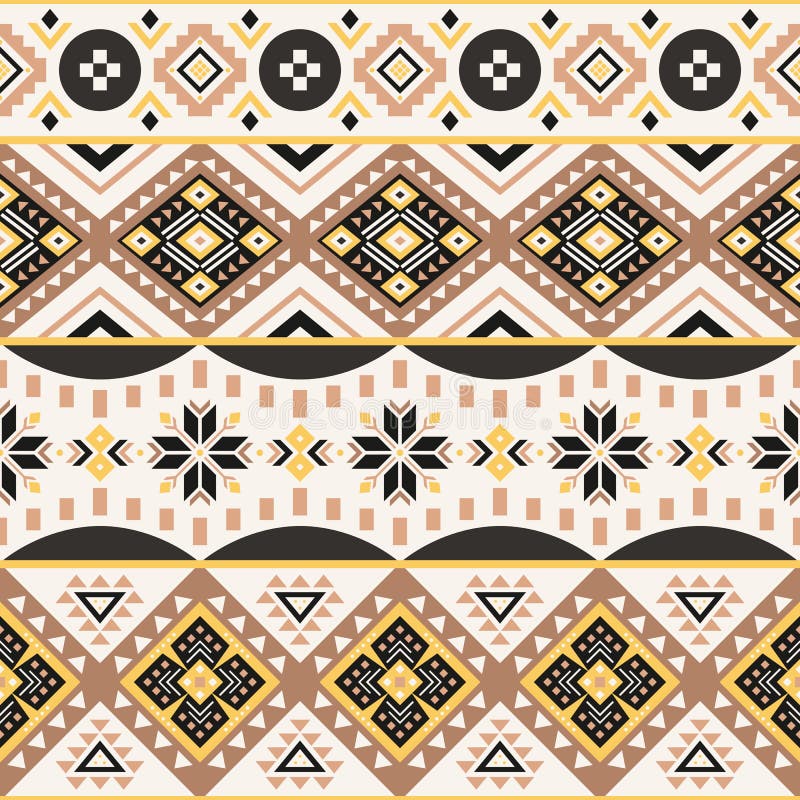 Tribal Aztec Geometric Seamless Pattern Stock Vector - Illustration of ...
