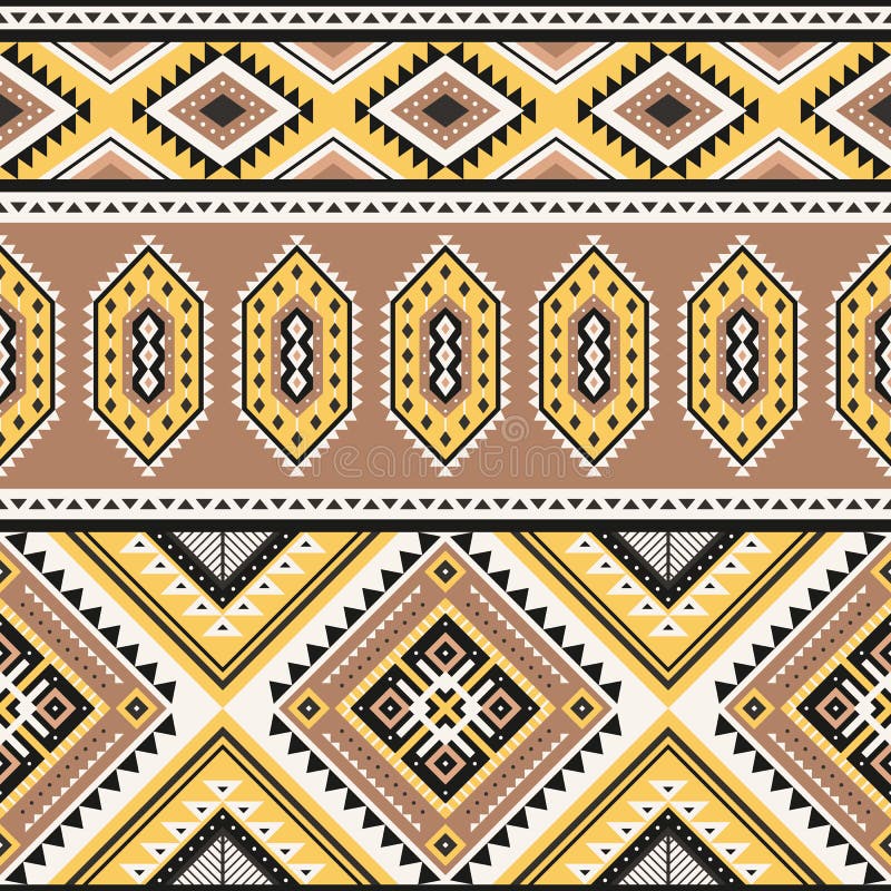 Tribal Aztec Geometric Seamless Pattern Stock Vector Illustration Of