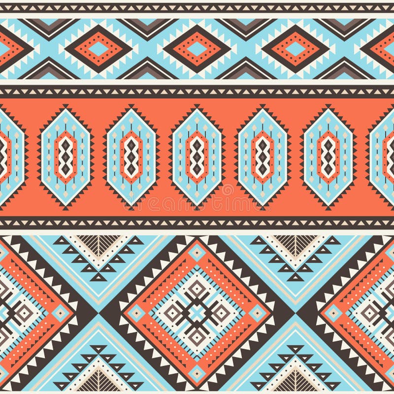 Tribal Aztec Geometric Seamless Pattern Stock Vector Illustration Of