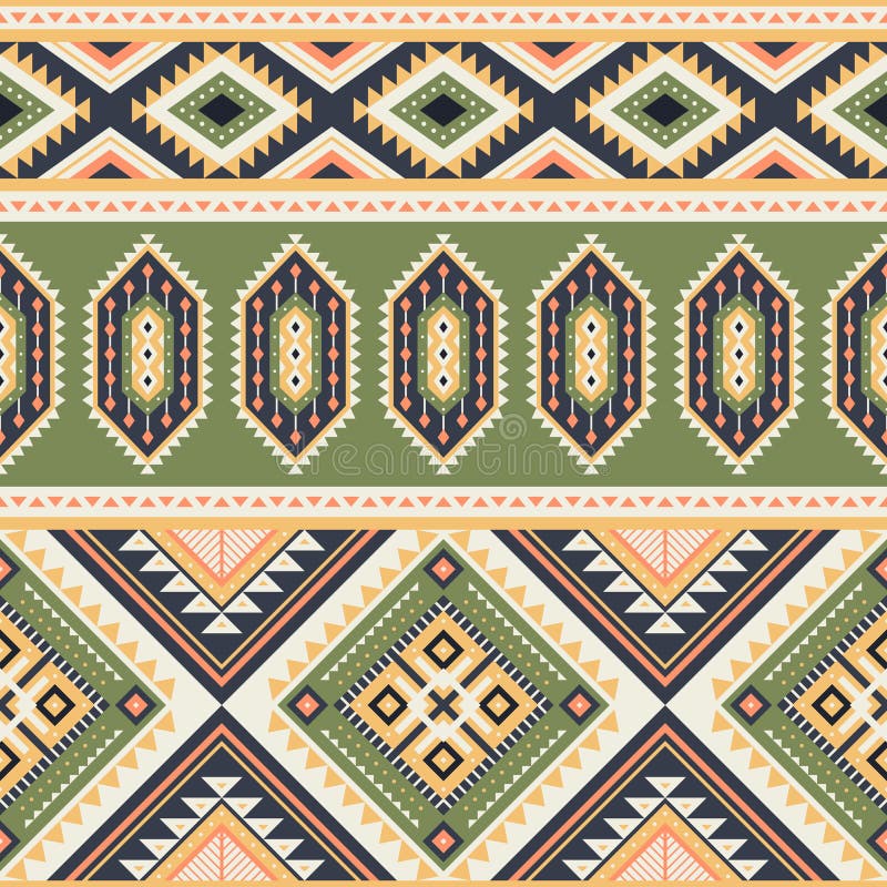 Tribal Aztec Geometric Seamless Pattern Stock Vector - Illustration of ...