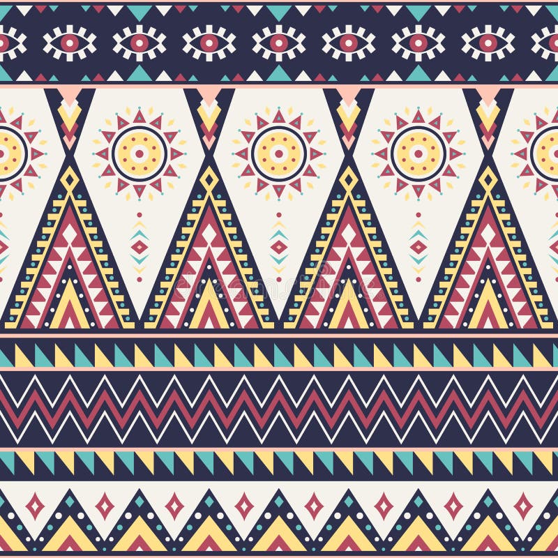Tribal Aztec Geometric Seamless Pattern Stock Vector Illustration Of