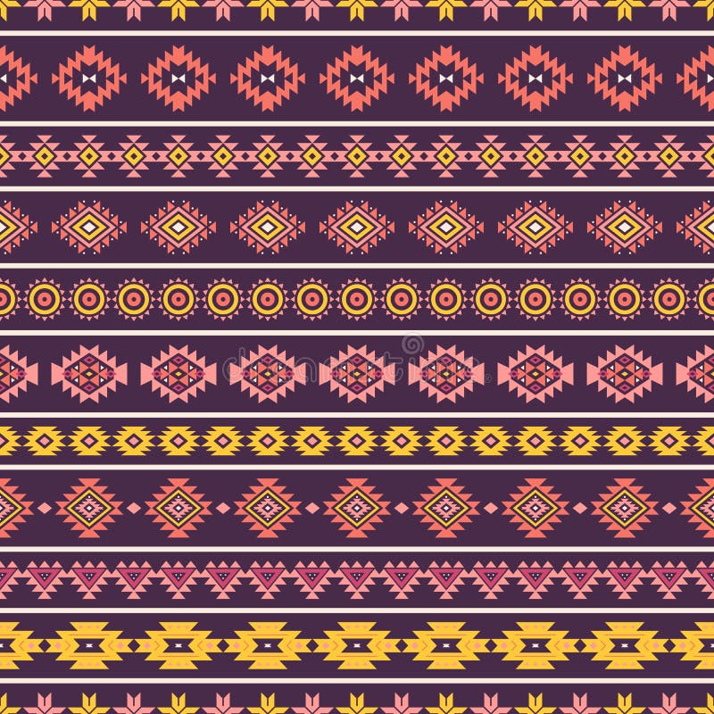 Tribal Aztec Geometric Seamless Pattern Stock Vector Illustration Of