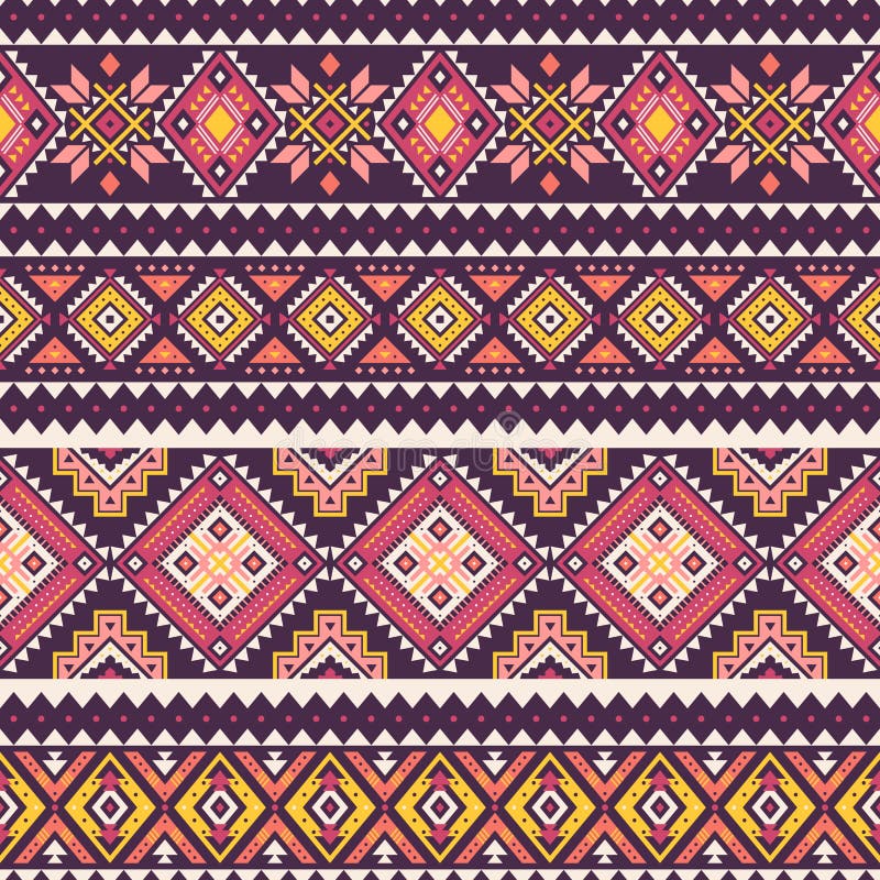 Tribal Aztec Geometric Seamless Pattern Stock Vector Illustration Of