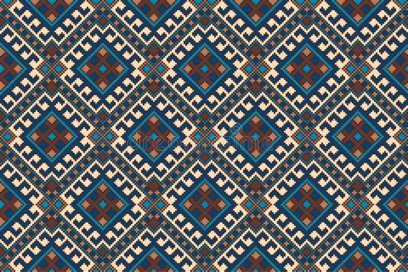 Traditional Tribal Aztec Seamless Pattern On The Wool Knitted Te Stock Vector - Illustration of ...