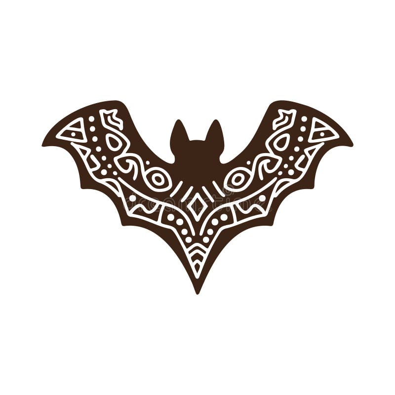 Tribal Bat Tattoo Decorative Pattern Design, T-shirt Graphic Vector ...