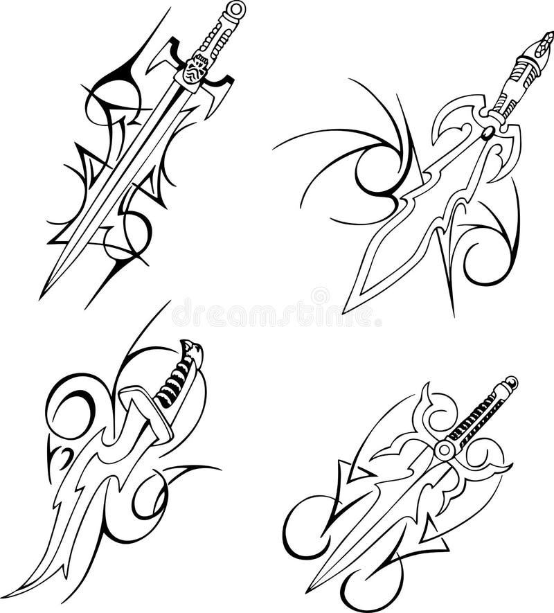 Tribal blade designs stock vector. Illustration of black - 24741456