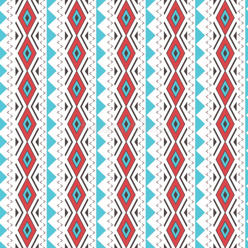 Tribal Boho Seamless Pattern With Rhombus Stock Vector Illustration