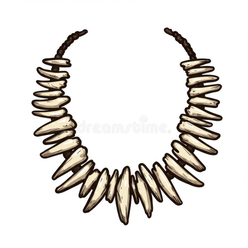 Tribal Bone Tooth Necklace Illustration Stock Illustration ...