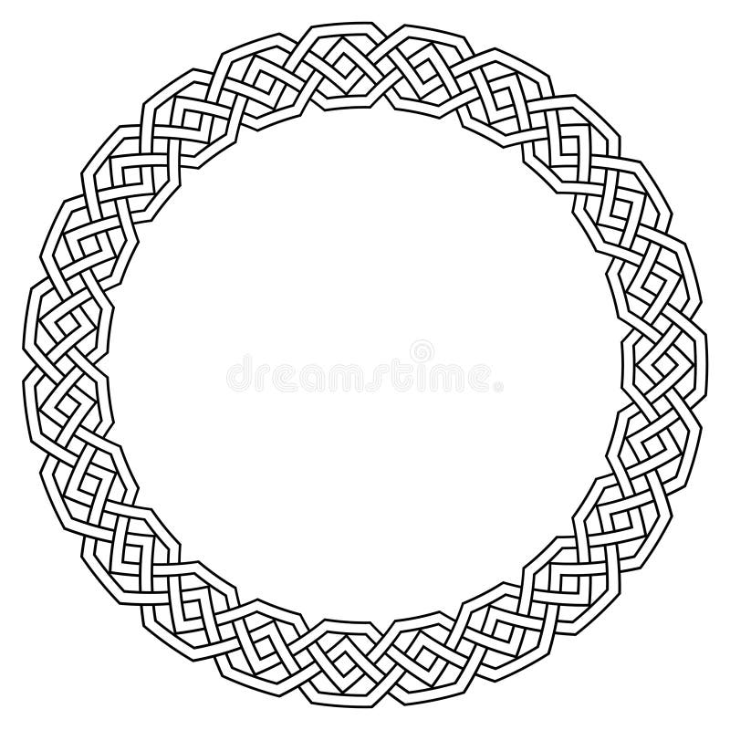 Tribal Circle Frame on Isolated White Background. Mayan Concept, Tattoo ...