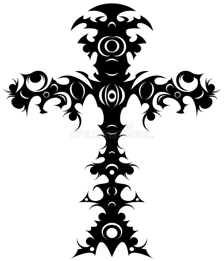 Tribal cross stock vector. Illustration of tattoo, element - 16158390