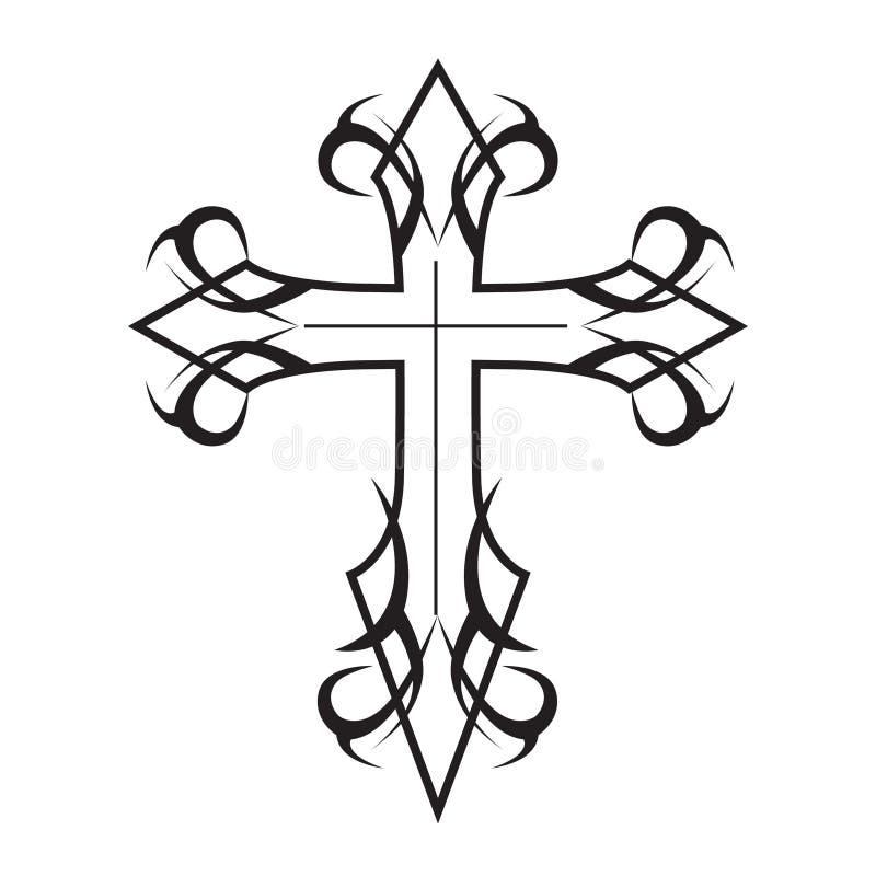 Tribal Cross Tattoo. Vector Illustration Decorative Design Stock Vector ...