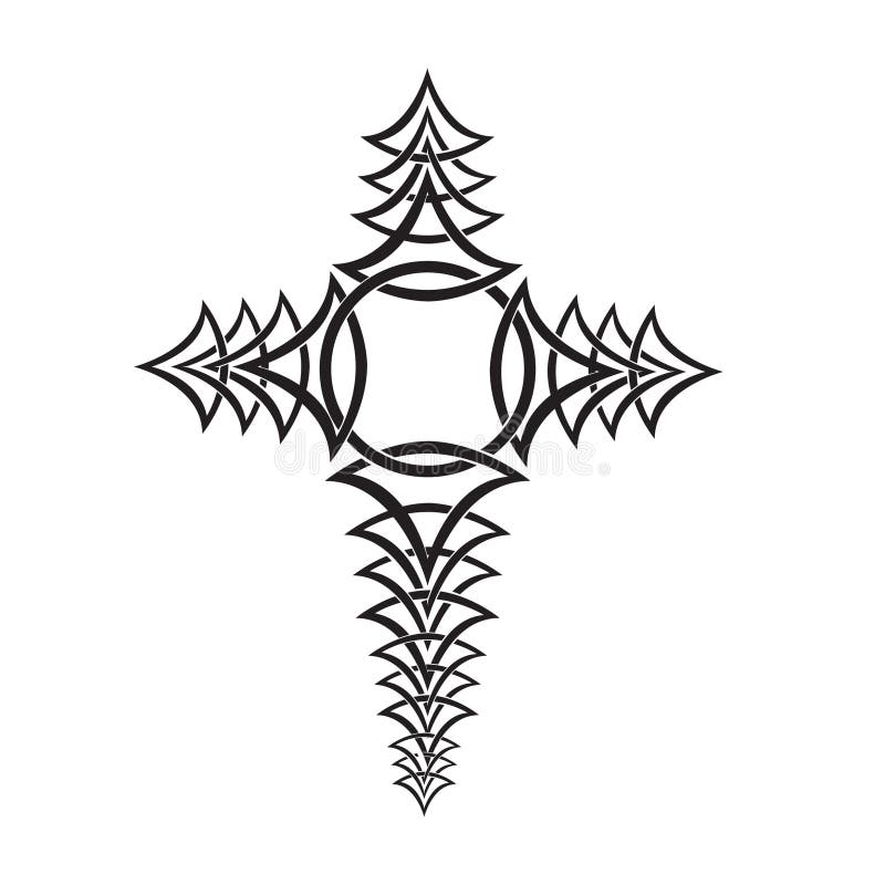 Tribal Cross Tattoo. Vector Illustration Decorative Design Stock Vector ...