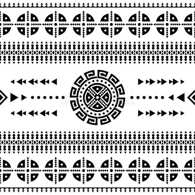 Tribal Decoration Vector Illustration. Seamless Ethnic Pattern with ...