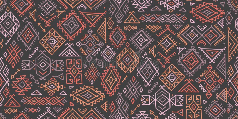Tribal Decorative Background. Ethnic Seamless Pattern. Aztec Geometric ...