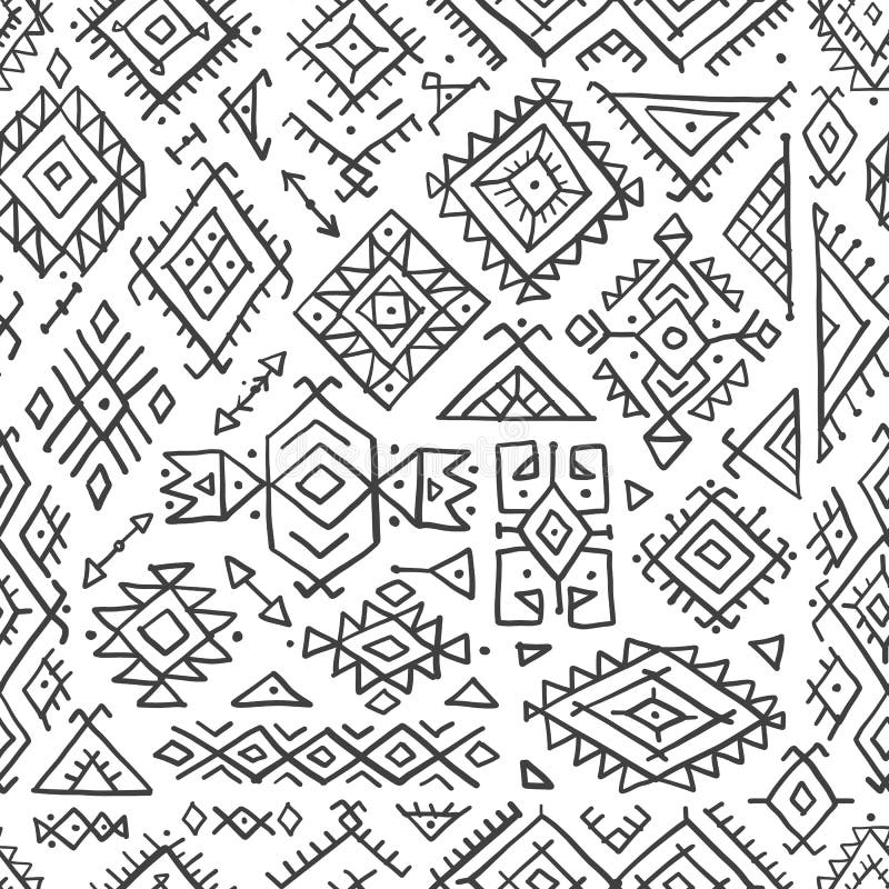 Tribal Decorative Background. Ethnic Seamless Pattern. Aztec Geometric ...
