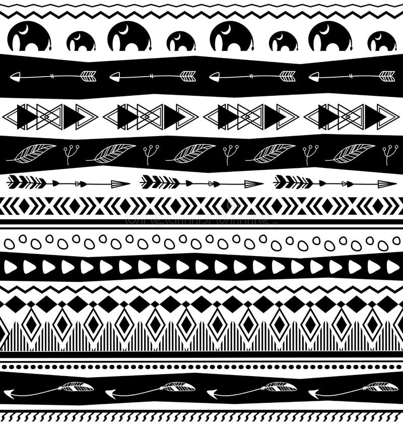 Tribal Designs Seamless Pattern Stock Vector - Illustration of ornament ...