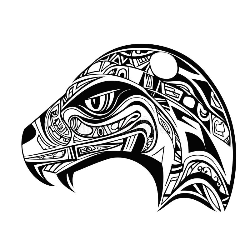 Tribal Eagle Head Vector Design. Stock Illustration - Illustration of ...
