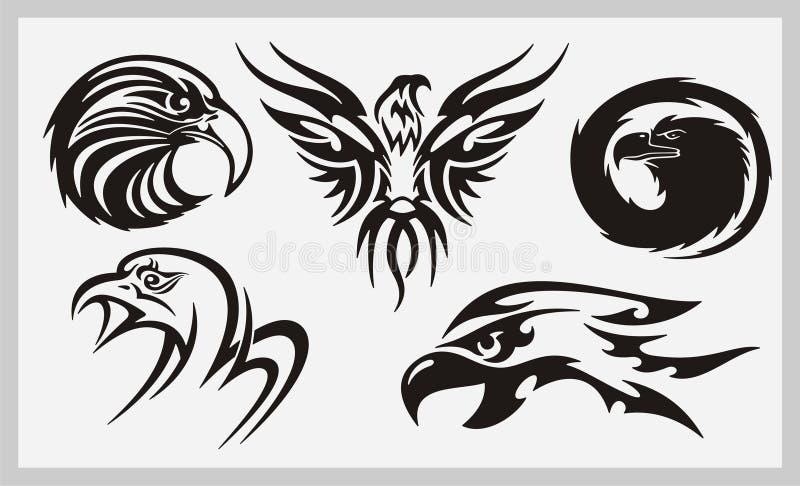 Tribal Eagles Vector Illustrations Stock Vector - Illustration of bird ...