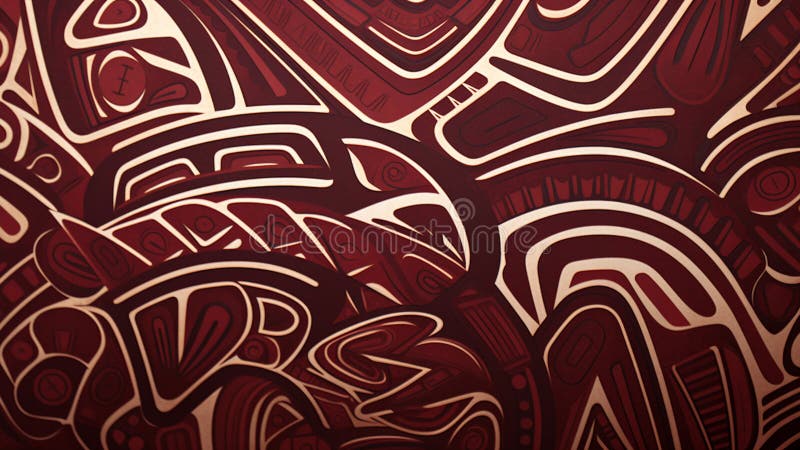 Tribal Elegance Deep Maroon and Tan Earthy Tones Pattern Stock ...